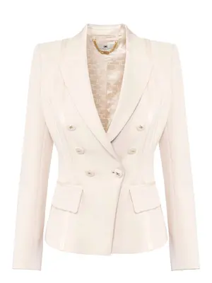 Elisabetta Franchi Crepe Satin Blazer - Neutrals