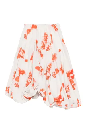 LEE MATHEWS Fleur Printed Skirt - White