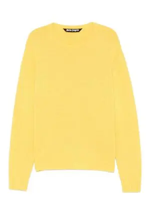 Palm Angels Curved Logo Sweater - Yellow