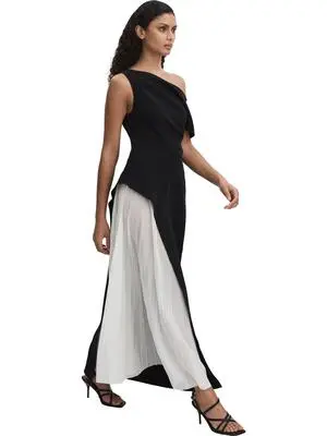 blue dress for baby girl Acler Kadence Midi Dress in Black & Ivory, Size 6 AU main image 0