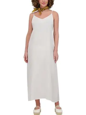 POINT Brushed A-line Slip Dress - Ecru