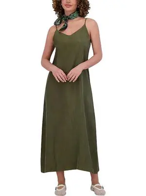 POINT Brushed A-line Slip Dress - Leaves