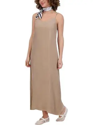 POINT Brushed A-line Slip Dress - Sand