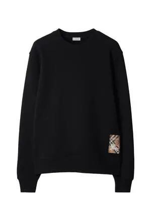 Burberry Check Label Cotton Sweatshirt - Black