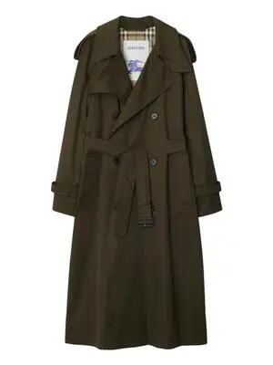 Burberry Castleford Long Trench Coat - Green