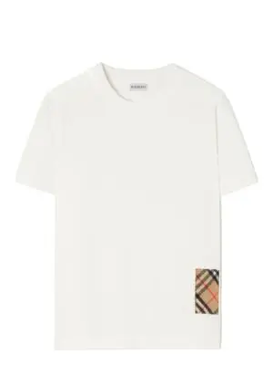 Burberry Burberry Cotton T-Shirt With Appliquéd Label Chalk White