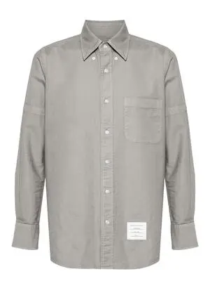 Thom Browne Adjustable-armbands Cotton Shirt - Grey