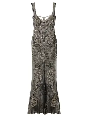 CLIO PEPPIATT Cora Embellished Tulle Gown - Silver