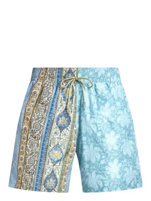 Etro Abstract-pattern Swim Shorts - Blue