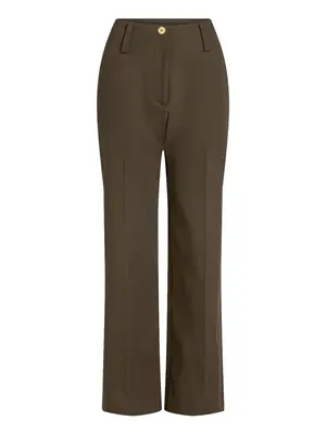 Patou Wide-leg Gabardine Trousers - Green
