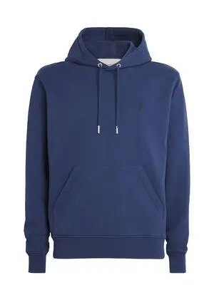 AMI Paris Cotton Ami De Coeur Hoodie Blue