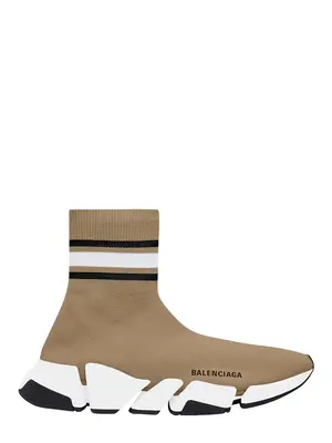 Balenciaga Speed 2.0 Recycled Knit Sneakers - Beige/white/black
