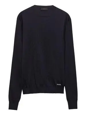 Prada Crew-neck Silk Jumper - Blue