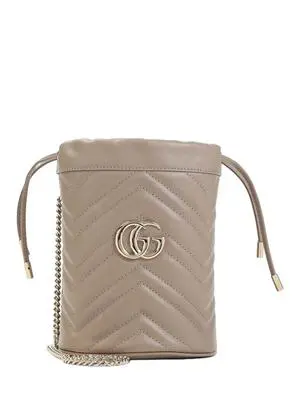 Gucci Matelassé Leather Pouch - Beige