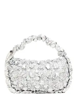 Desigual Flossy Quilted Satin Shoulder Bag - Silver
