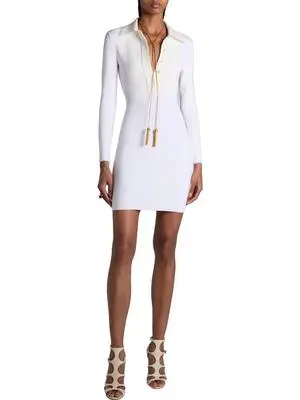 TOM FORD Fine Rib Merino Wool Blend Minidress - Ecru