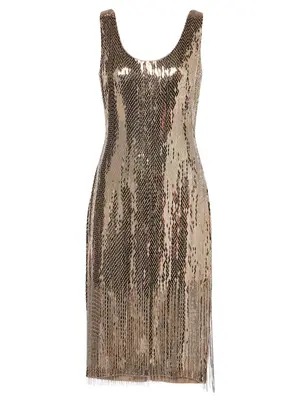 Ralph Lauren Dolley Embellished Midi Dress - Metallic