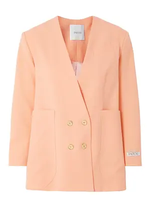 PATOU Double-breasted Wool-blend Twill Blazer - Orange