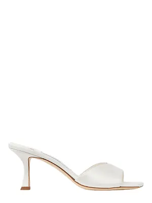 JIMMY CHOO Skye 70 Single-strap Leather Heeled Mules - Ivory