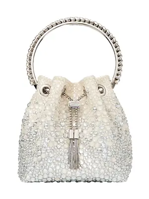 JIMMY CHOO Bon Bon Gem-embellished Cross-body Bag - Ivory/crystal
