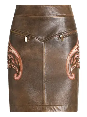 Etro Leather Skirt - Brown