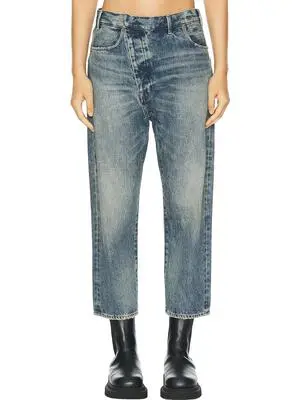 R13 Exene Cropped Straight Leg - Barter Indigo