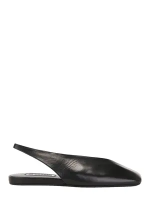 JIL SANDER Folded Slingback Flats - Black