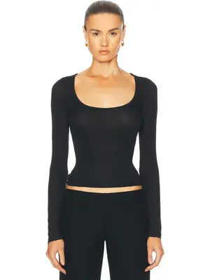 Balenciaga Long Sleeve Top - Black