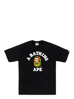 A BATHING APE Sta Camo College C Tee Shirt - Black