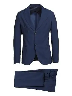 Emporio Armani Man Suit Taupe Size 40 Virgin Wool, Cotton Navy