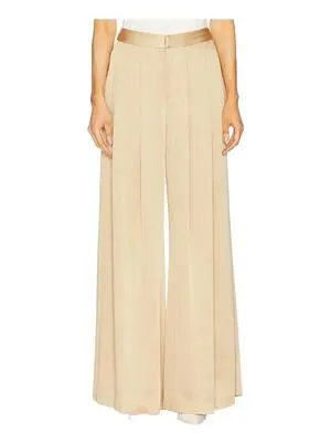 L'Agence Aubrie Mid Rise Wide Leg Pant - Tan
