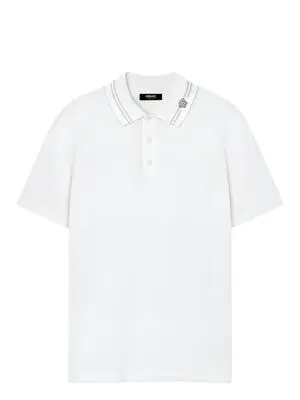 Versace Medusa-embroidered Polo Shirt - White