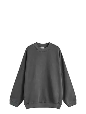 Joah Brown Oversized Crewneck Sweatshirt - Washed Black