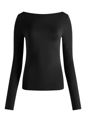 Joah Brown Joah Brown Boatneck Long Sleeve Top Black