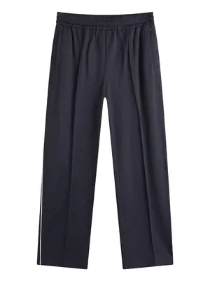 Gucci Nylon Cotton Gg Jacquard Track Pants - Blue Navy
