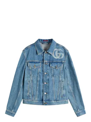 Gucci Mid Blue Wash Denim Trucker Jacket - Blue/ivory