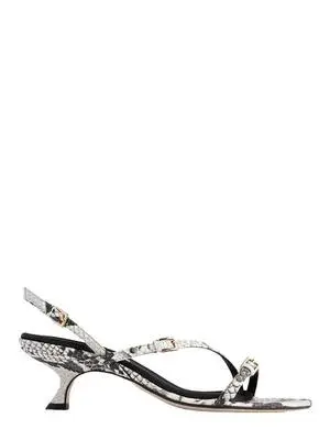 NEIL J. RODGERS Neil J. Rodgers Janel Slingback Sandal Black White Print
