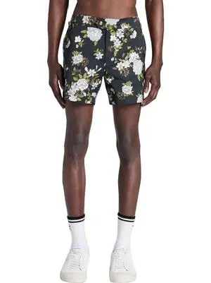 TOM FORD Hendrix Floral Swim Trunks - Combo White/ Black