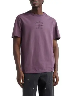 GOLDEN GOOSE Journey Cotton Graphic T-shirt - Purple/ Black