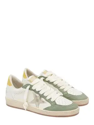GOLDEN GOOSE Ball Star Sneakers - White/green/platinum/mustard