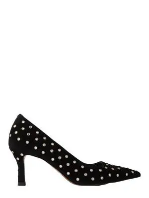 Maje Rhinestone Pointed Toe Pumps - Black