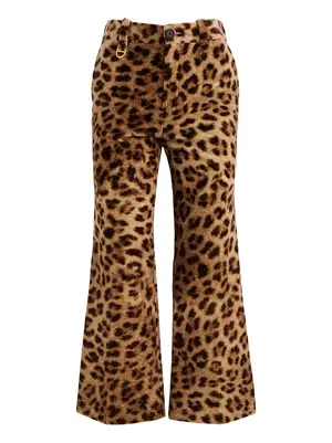 CHLOÉ Leopard-Print Velvet Trousers
