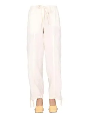 JIL SANDER Drawstring Trousers - White