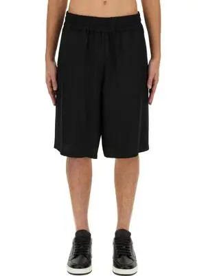 Moschino Bermuda Shorts With Logo - Black