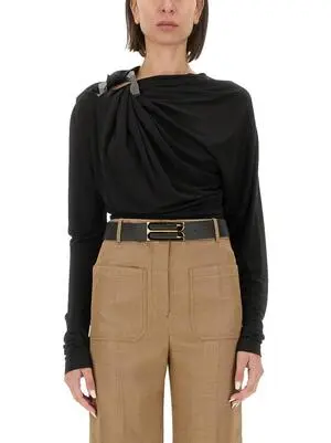 Victoria Beckham Draped Top - Black
