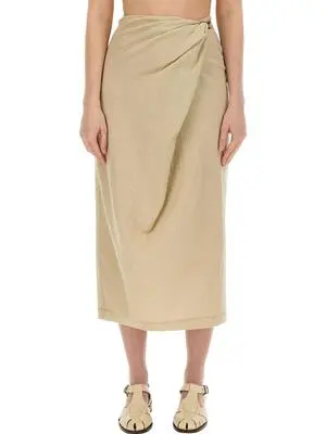 ALYSI Wool Skirt With Hook - Beige