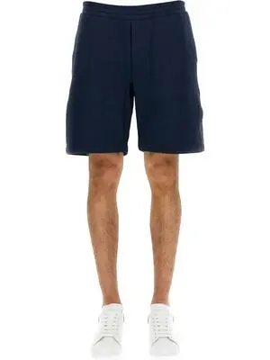 Alexander McQueen Bermuda Shorts With Logo - Blue
