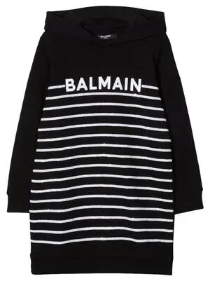 Balmain Striped Dress - Black
