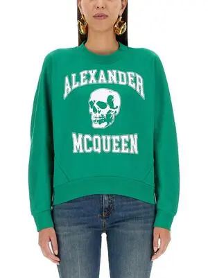 Alexander McQueen Varsity Skull Sweatshirt - Green