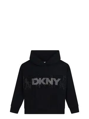 Dkny Hooded Cotton Sweatshirt - Black